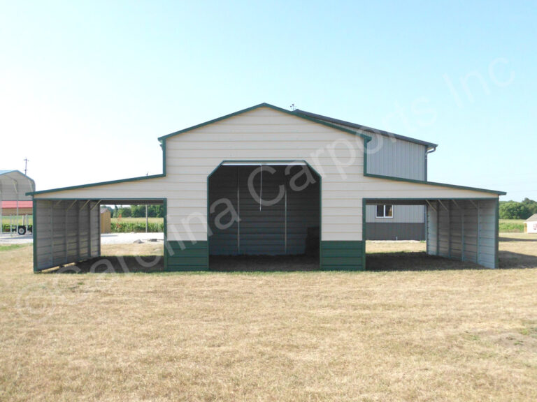 42'W x 26'L x 12'H Boxed Eave Roof Style Carolina Barn - Carports 4 You